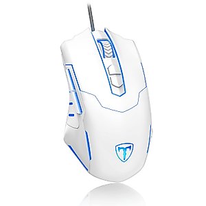 WEEMSBOX Gaming Mouse, Wired Gaming Mice [Breathing RGB LED] [Plug Play] High-Precision Adjustable 7200 DPI, 7 Programmable Buttons, Ergonomic Computer USB Mouse for Windows/PC/Mac/Laptop Gamer-White
