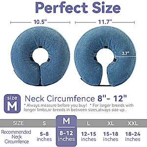 Loflaze Inflatable Dog Cone Collar - Dog Neck Donut Cone Collar Alternative After Surgery - Soft Cone for Large Medium Small Dogs Cats - Alternative Recovery E Collar (Blue, M)