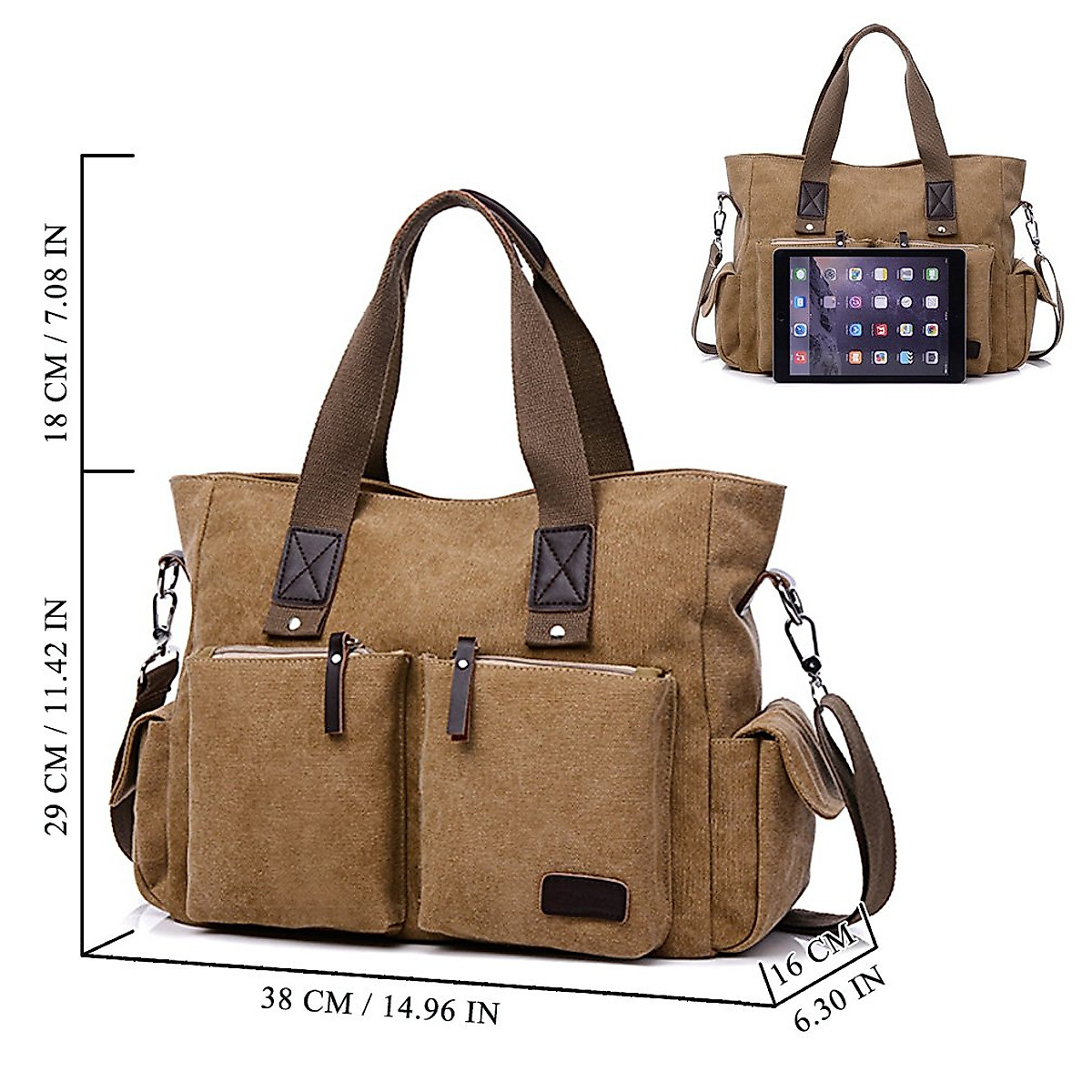 ToLFE Women Top Handle Satchel Handbags Shoulder Bag Messenger Purse Crossbody Bag Travel Work Tote Bag