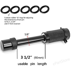 MULL USA Black Metal Flag Trailer Hitch Cover for 2" Receivers (with Locking Pin)