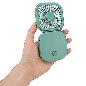 Small Desk Fan 3Speed Folding Wind Speed 270 Degree Rotation Strong Wind Portable Folding Fan for Bedroom Green