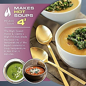 Professional Heavy Duty Power Blender. 1400-WATT motor. 64 oz BPA Free Tritan Jar. 33,000 RPM. Ideal for Making Smoothies, Almond Milk, Crushing Ice. Makes & Heats Soup. 10 Variable Speeds