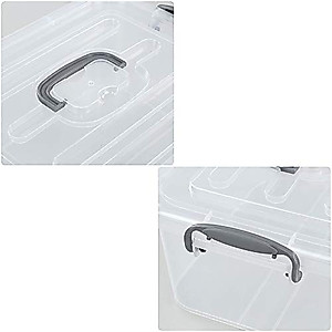 Kekow 2-Pack Clear Storage Latch Box, Plastic Containers with Lids, 8 L