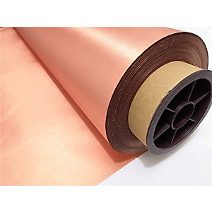 Pure Copper Fabric Blocking RFID/RF-Reduce EMF/EMI Protection Conductive Fabric for Smart Meters Prevent from Radiation/Singal/WiFi Golden Color 78"x43" inch