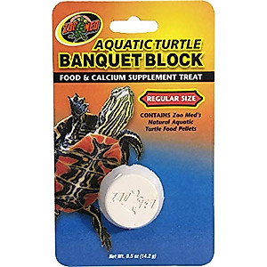 Zoo Med 4 Pack of Aquatic Turtle Banquet Block Supplement Treats, Size Regular