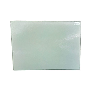 Rectangle Glass Tempered Cutting Board for Kitchen Dishwasher Safe, Rectangle Chopping Board with Rubber Feet, Small Frosted Countertop Tray 39cm x 28.5cm