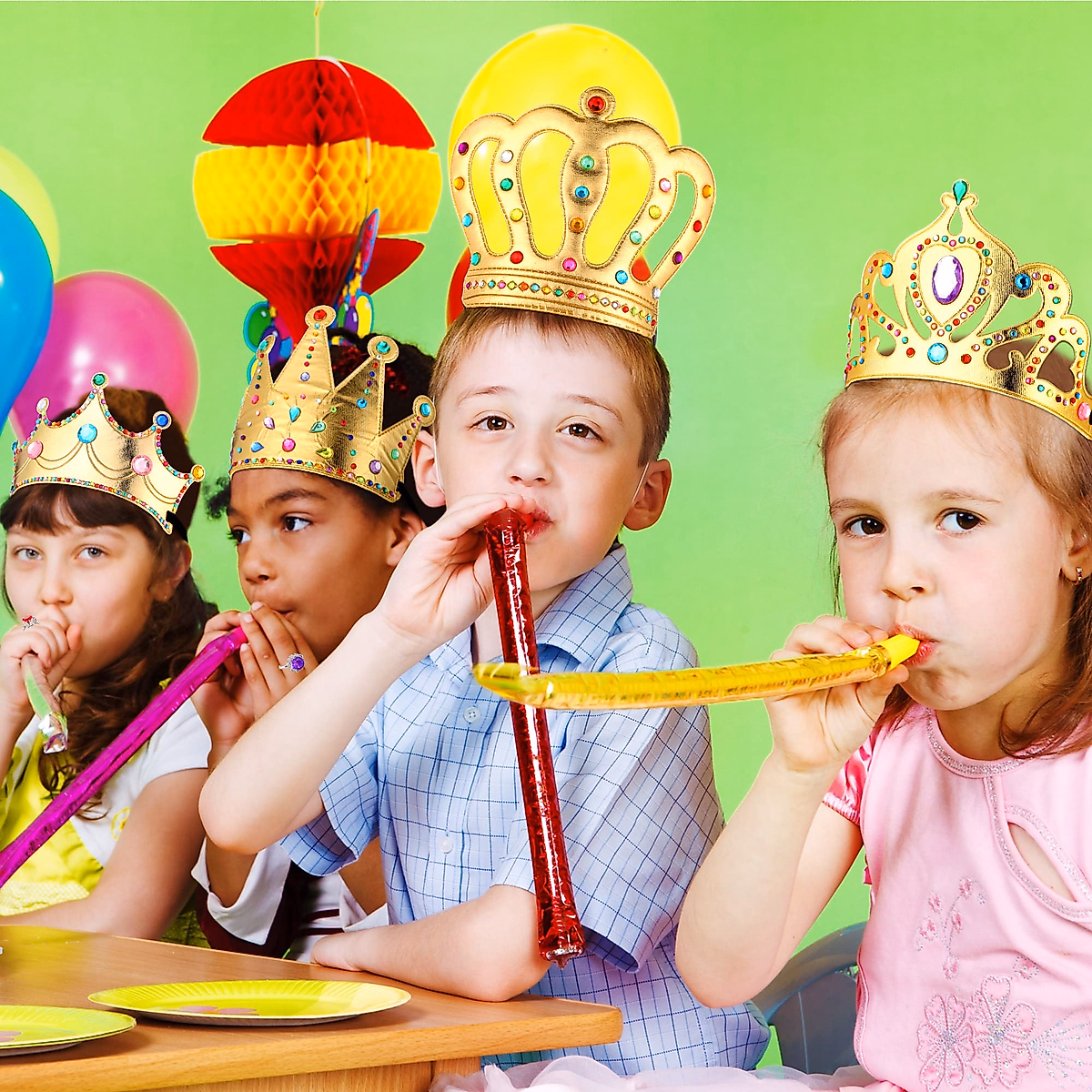 12 Pieces Foam Princess Tiaras Crown 928 Pieces Gem Stickers 12 Gem Rings Craft Making Kits Birthday Party Favors