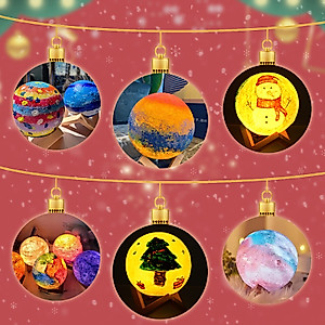 HAPMARS Paint Your Own Moon Lamp Kit, DIY 3D Night Light, with Stand, Paints & Brushes, Arts Crafts for Children to Paint, Kids Gift for Christmas Birthday Halloween Ages 3 4 5 6 7 8 9 10 11 12+