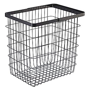 YAMAZAKI home 3163 Laundry Basket Large Storage Hamper, Black