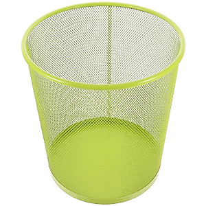 MAGICLULU Mesh Waste Basket Round Trash Can Open Top Wastebasket Recycling Bins Garbage Waste Basket Metal Trash Bin for Home Office Workspace Green