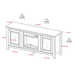 Home Accent Furnishings Lucas 58 Inch Television Stand with Fireplace in White Oak