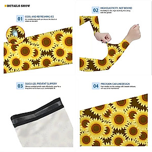 Youngerbaby Leopard Arm Sleeves Sun Protection Tattoo Cover Arm Sleeves Cover (Boho Flame Flower, Large)