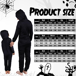 Liitrsh Halloween Skeleton Costumes Matching Family Jumpsuit with Hoodie Trick or Treat Pajamas for Women Men Kids Couple (Men,Large)