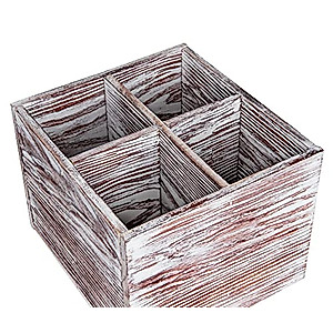 Mind Reader One Tabletop Caddy, Rustic Style, Wood, Brown Utensil Organizer, Size