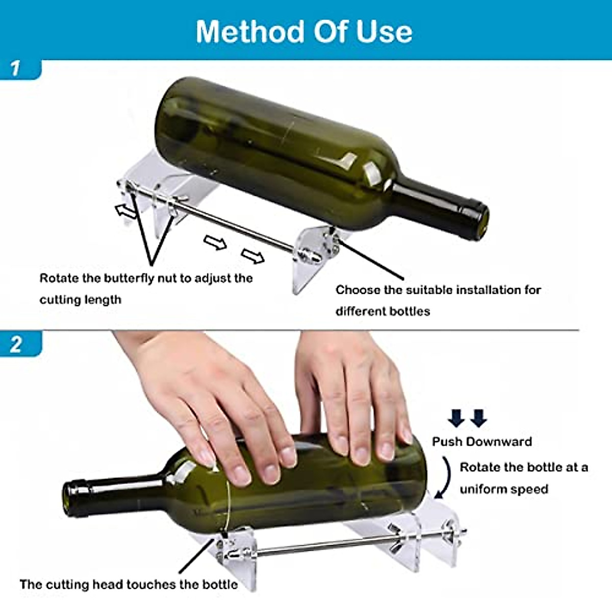 Glass Bottle Cutter, Mini Portable Glass Bottle DIY Craft Tool, Bottle Cutter & Glass Cutter Kit for Cutting Wine, Beer, Whiskey, etc