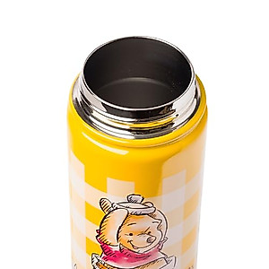 Silver Buffalo Disney Winnie the Pooh Stainless Steel Water Bottle with Swivel Handle Featuring Winnie the Pooh, 20 Ounces