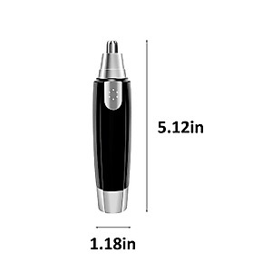 PARSMIC Nose Hair Trimmer for Men and Women Ear and Nose Hair Clipper Professional Painless Eyebrow and Facial Hair Trimmer Battery-Operated with Washable Head