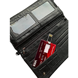 USB Flash Drive 64GB Thumb Drive High Speed USB Drive USB 2.0 Memory Stick Credit Card Design Waterproof