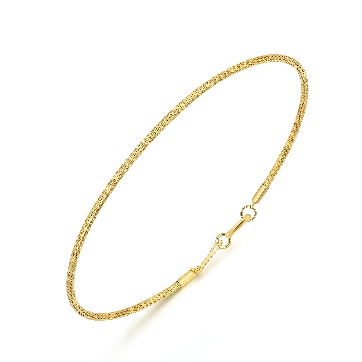 CHOW SANG SANG 18K Yellow Solid Gold Minimalist Simple Bangle for Women 92817K | 7 (Wrist Size:14.5-15.5 CM)