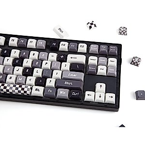 Custom Keycaps 130 Keys Set - XDA Profile Keycaps - PBT Keycaps & Dye Sublimation Key Cap - Compatible with 60%, 75%, 80%, 85%,100% ANSI Layout Gaming Mechanical Keyboard (Checkerboard)