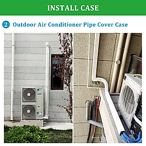 MOOITEK 4" 16.5Ft PVC Decorative Line Set Cover Kit for Ductless Mini Split Air Conditioners Heat Pump System and Central AC(Total Length 16.5Ft), White