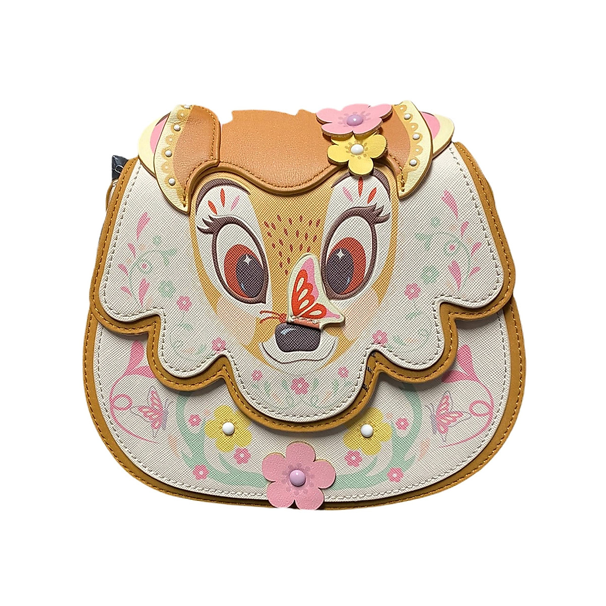 Danielle NicolexDisney Bambi Scallop Saddle Crossbody Bag - Fashion Cosplay Disneybound Cute Crossbody Bags, Multicolor