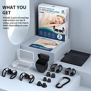 Hearprotek Ear Plugs for Sleeping, [2 Pairs] Noise Cancelling Comfortable earplugs for Sleep-Reusable Noise Reduction Sound Blocking Ear Plugs for Side Sleepers,snoring,Work,Study,Travel (30db&33db)