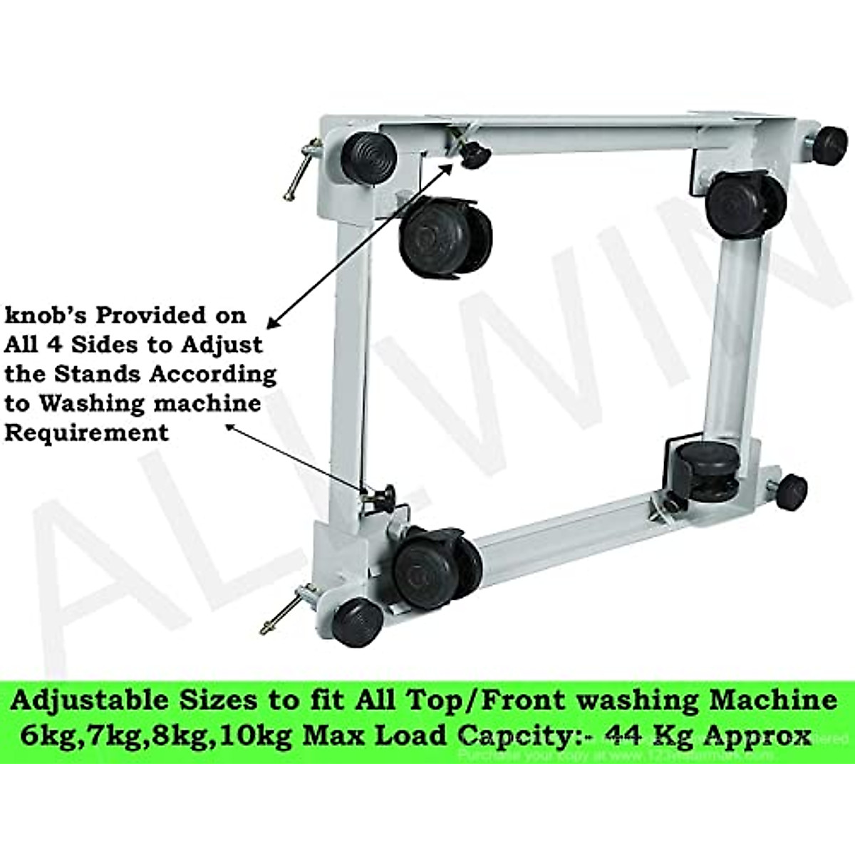 SK Traders TAFTA Heavy Duty Front/Top Load Washing Machine/Refrigerator Trolley Stand 99.9% Made of Metal (Weight Lift Upto 44Kg) Black