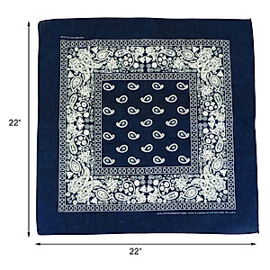 Motique Accessories Set of 3 Navy Large Cotton Paisley Bandanas