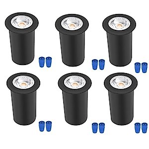 YZGWZLD 10W LED In-Ground Lighting Well Light, 6 Pack Low Voltage Landscape Lighting Linkable Pathway Lights IP67 Waterproof Deck Light 3000K Outdoor Lighting for Garden,Yard,Lawn,Floor,Pathway