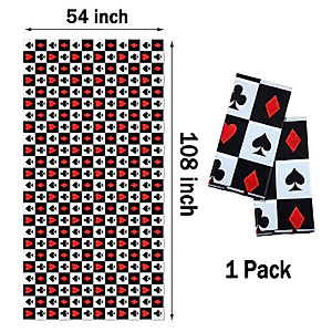 Casino Poker Game Themed Birthday Party Decorations -Plastic Table Cover for Arts & Crafts, Poker Party Supplies for Las Vegas Theme Casino Party Game (2)