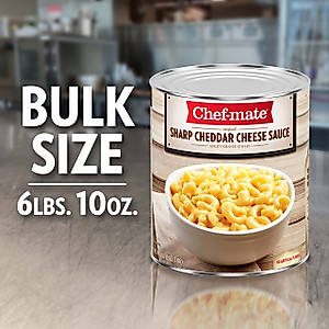 Chef-mate Sharp Cheddar Cheese Sauce and Queso, Superbowl Party Supply, 6 lb 10 oz (# 10 Can Bulk)