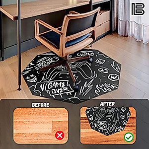 Blek Designs - (47” x 47”) Anti-Slip Gaming Chair Mat, Office Chair Mat for Hardwood Floor & Tile, Scratch Resistant Desk Chair Mat, Rug for Rolling Chair, Computer Chair Mat for Home Office, Pack-1
