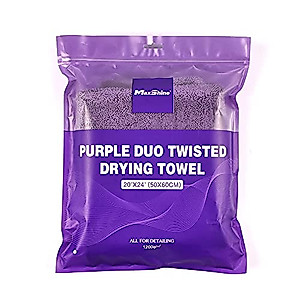 Maxshine 1200GSM 20"X24" Duo Twisted Drying Towel, Super Soft, Strong Absorption, Long Service Life, Double Sided, Machine Washable