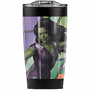 Logovision She-Hulk OFFICIAL Graffiti Stainless Steel 20 oz Travel Tumbler, Vacuum Insulated & Double Wall with Leakproof Sliding Lid | Great for Coffee/Hot Drinks and Cold Beverages