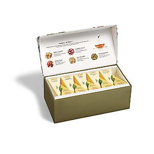 Tea Forte Presentation Box Tea Sampler Gift Set, 20 Assorted Variety Handcrafted Pyramid Tea Infuser Bags (Herbal Retreat)
