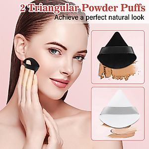 Professional 20PCs Makeup Brush Set, LUXBRU with Foundation Eyebrow Blending Concealer Blush Eyeshadow Contour Powder Brush, Brushes Kit with Travel Case & 2 Powder Puff-White