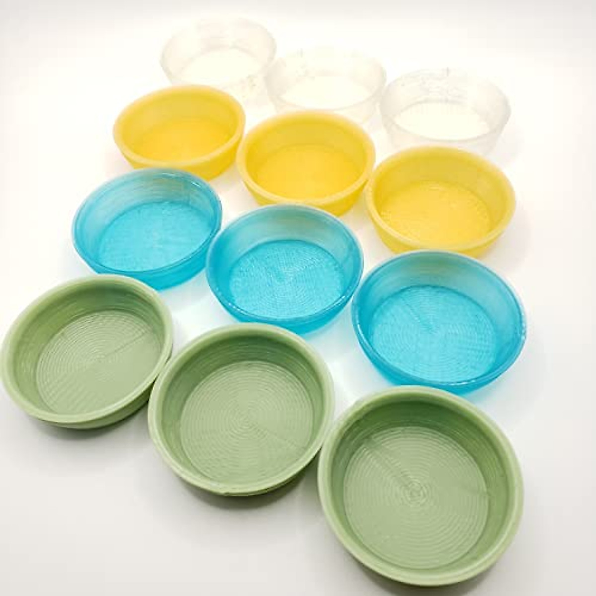 Stroodies 0.5oz Crested Gecko Bowls | Multi-Color |12-pack | (Multiple Colors (Aqua, Champagne, Clear, & Jadeite)