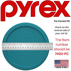 Pyrex Bundle - 2 Items: 7402-PC 7-Cup Turquoise Plastic Storage Lids
