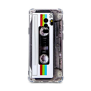 FAteamll Case for Galaxy S9 Plus,with Reinforced Corners TPU Soft Bumper Retro Cassette Tape Case Compatible with Samsung Galaxy S9+