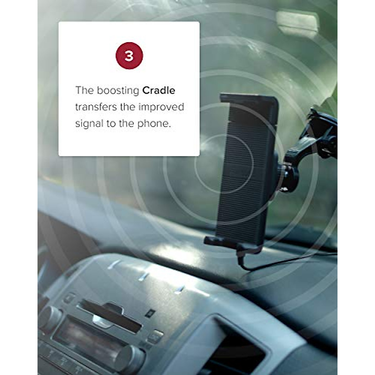 weBoost Drive Sleek - Car Cell Phone Signal Booster with Cradle Mount| Boosts 5G & 4G LTE for All U.S. Carriers- Verizon, AT&T, T-Mobile | Magnetic Roof Antenna | Made in USA | FCC Approved (470135)