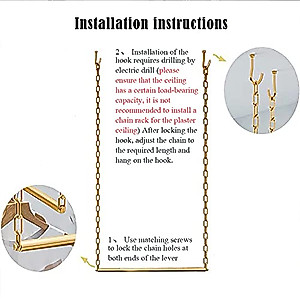 MDEPYCO 2 Pcs Height Adjustable Metal Chain Clothing Hanging Racks,Creative Commercial Wedding Dress Display Shelf,Retail Store Metal Garment Rack,Ceiling Mount Clothes Storage Hanger (Gold, 24" L)