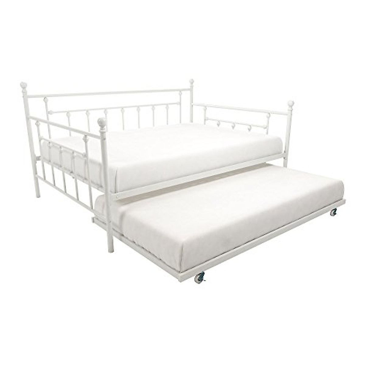 DHP Manila Metal Full Size Daybed and Twin Size Trundle (White)