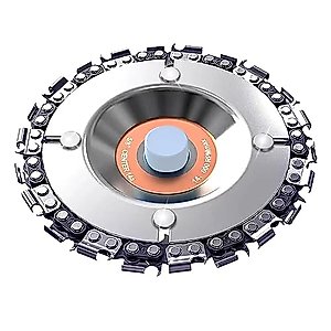 Chainsaw disc/Stump Remover/Stump Grinder/Wood Carving Disc for 4'' or 4"-1/2" Angle Grinder, 5/8" Arbor,Chromium Plating Reinforcement,Shaping and Cutting Disk (Orange, 4Inch22Teeth)