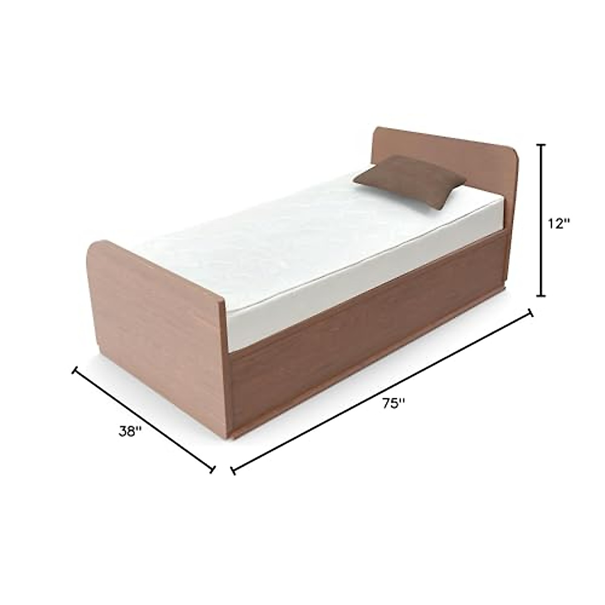Aylas Furniture Twin Bed Mattress 12 Inch Twin Foam Mattress High Density Reflex Support Layer & Visco-Elastic Comfort Foam with Premium Polyester Cover Eco-Friendly Breathable Firm Twin Mattress