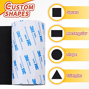 VOCOMO Felt Furniture Pads, Heavy Duty Felt Strip Roll with Adhesive Backing Felt Pads Furniture Feet Cuttable Felt Tape for Protecting Hardwood Floors(5 x 120 x 0.12 Inch, Black)