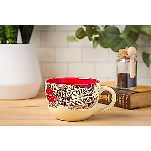 Silver Buffalo Harry Potter The Marauder's Map Mischief Managed Soup Ceramic Mug, 24-Ounce
