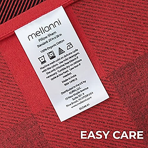 Mellanni Duvet Cover Queen Set - 100% Organic Cotton Buffalo Plaid Duvet Cover - Button Closure & Corner Ties - Organic Cotton Duvet Cover Set - Home Bedding (Queen, Red Buffalo Check)