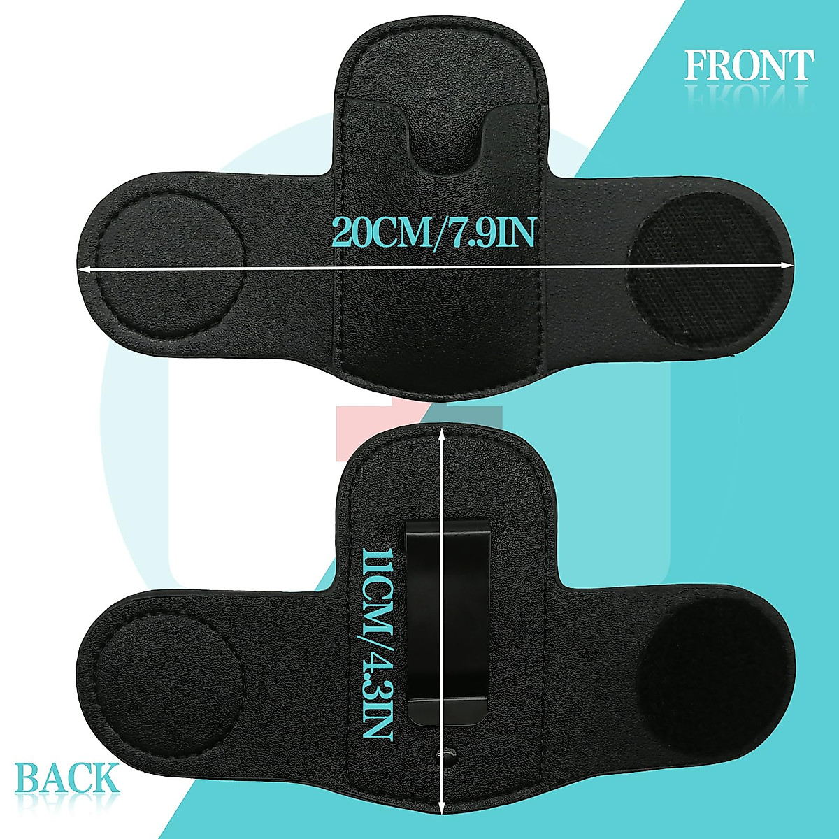 BAIWOVIS Stethoscope Holder with Clip, PU Leather Clip-on Stethoscope Hip Holder, Black