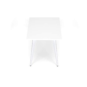 HON Basyx Commercial-Grade Executive Desk, Angled Metal Legs, 55", White
